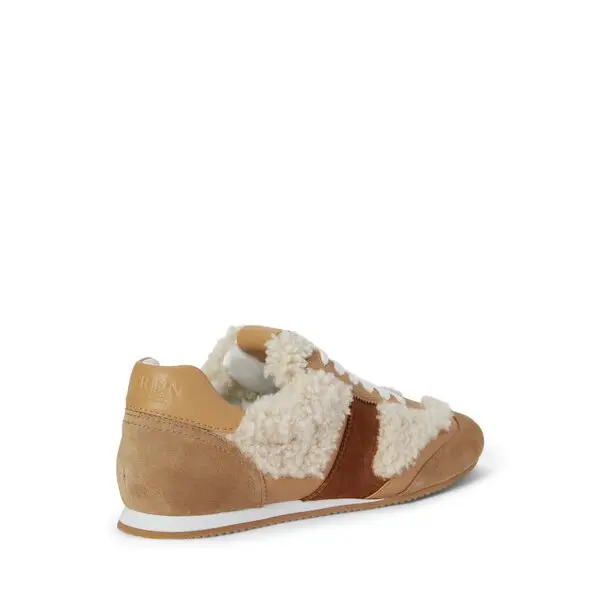 Ralph Lauren Dani Suede-shearling Low-profile Sneakers
