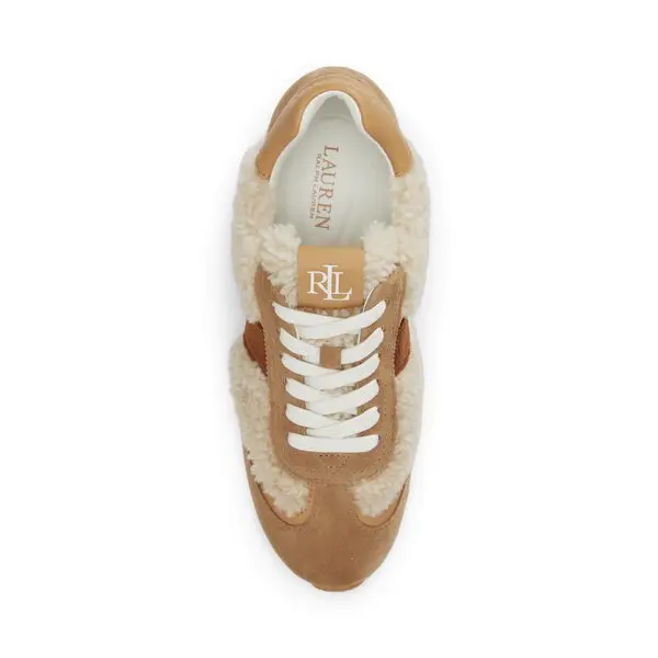 Ralph Lauren Dani Suede-shearling Low-profile Sneakers