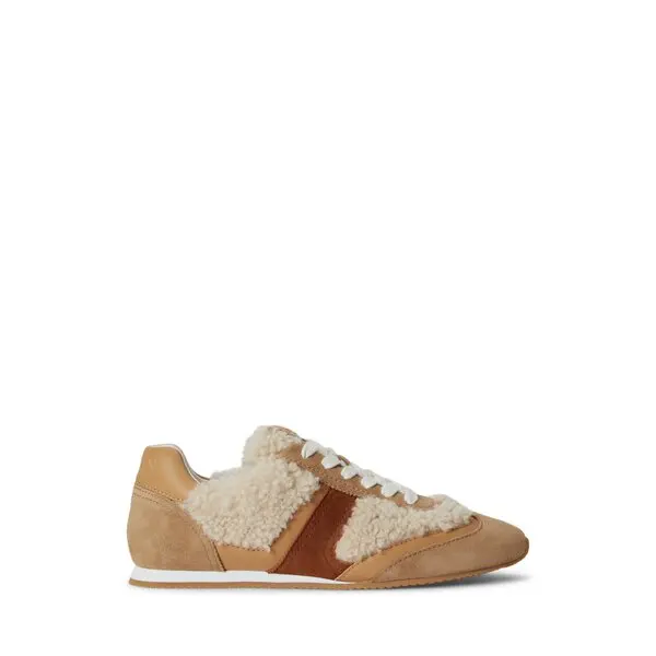 Ralph Lauren Dani Suede-shearling Low-profile Sneakers