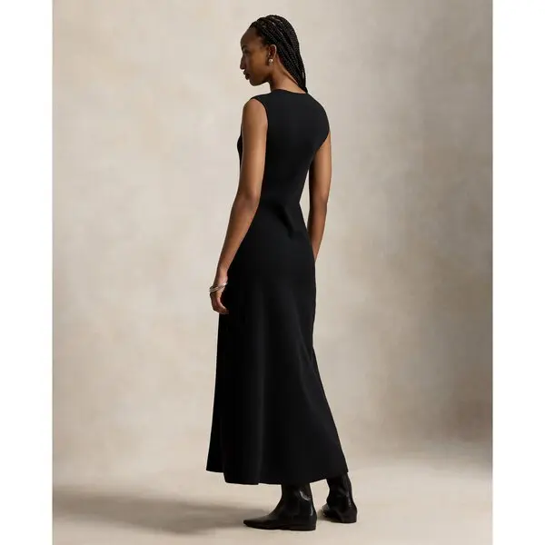 Ralph Lauren Buttoned Wool-blend Sleeveless Dress