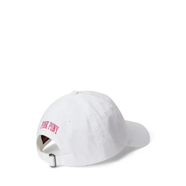 Ralph Lauren Pink Pony Twill Ball Cap - Ceramic White