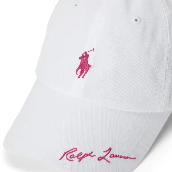 Ralph Lauren Pink Pony Twill Ball Cap - Ceramic White