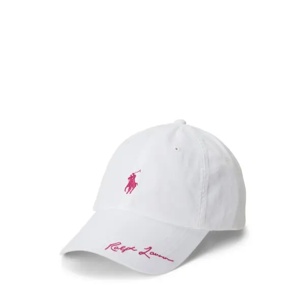 Ralph Lauren Pink Pony Twill Ball Cap - Ceramic White