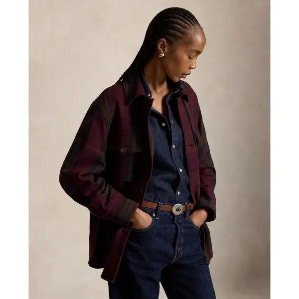 Ralph Lauren Plaid Wool-blend Twill Shirt Jacket