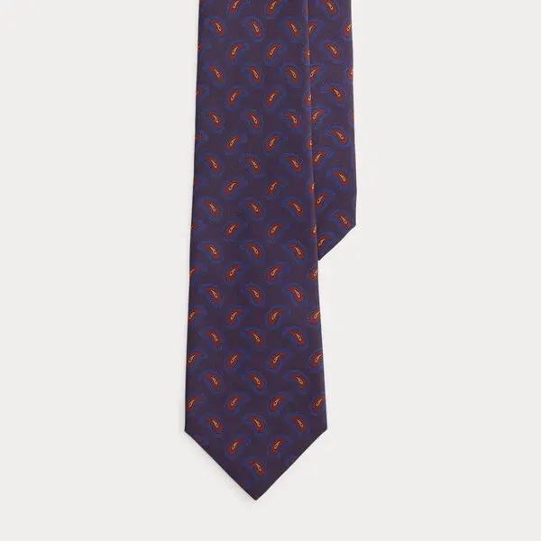 Ralph Lauren Pine-print Silk Twill Neck Tie - Purple