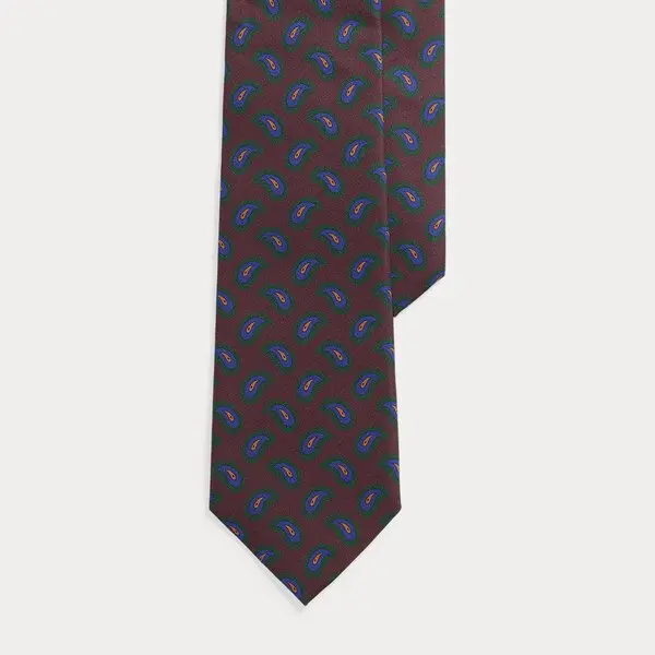 Ralph Lauren Pine-print Silk Twill Neck Tie - Wine