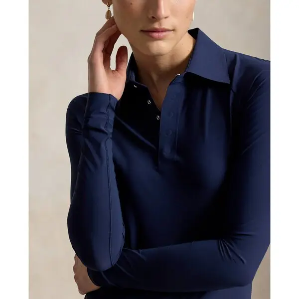 Ralph Lauren Slim Fit Performance Long-sleeve Polo - Refined Navy