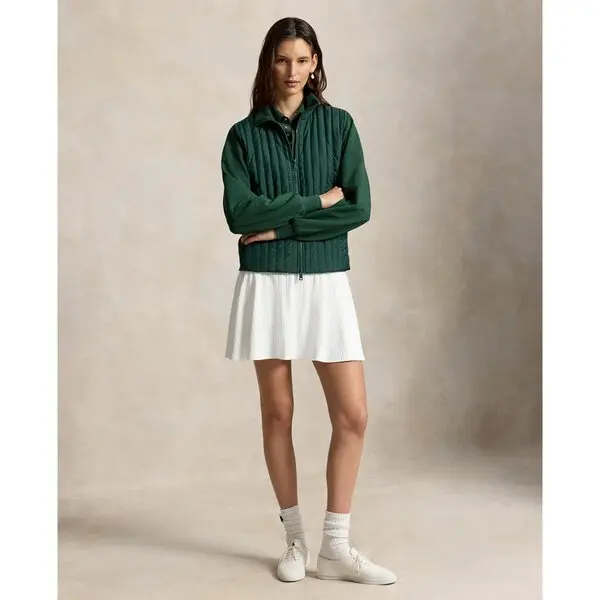 Ralph Lauren Quilted Mockneck Full-zip Cropped Jacket - Northwest Pine