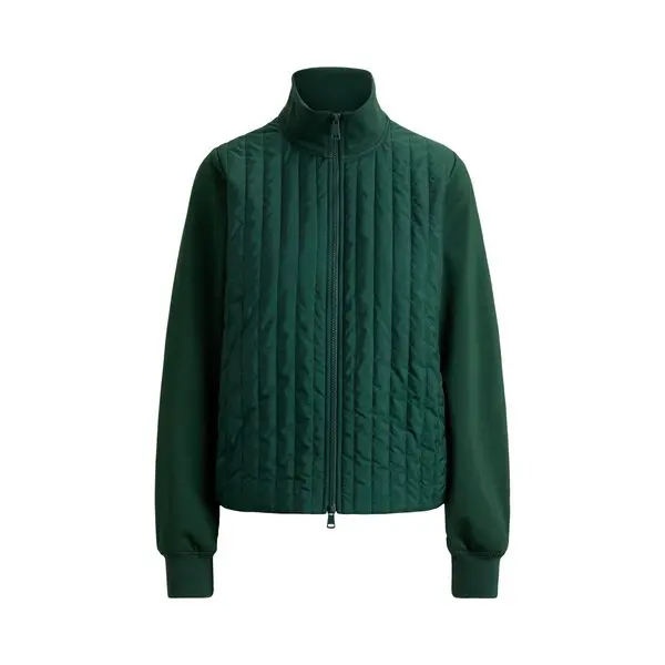 Ralph Lauren Quilted Mockneck Full-zip Cropped Jacket - Northwest Pine