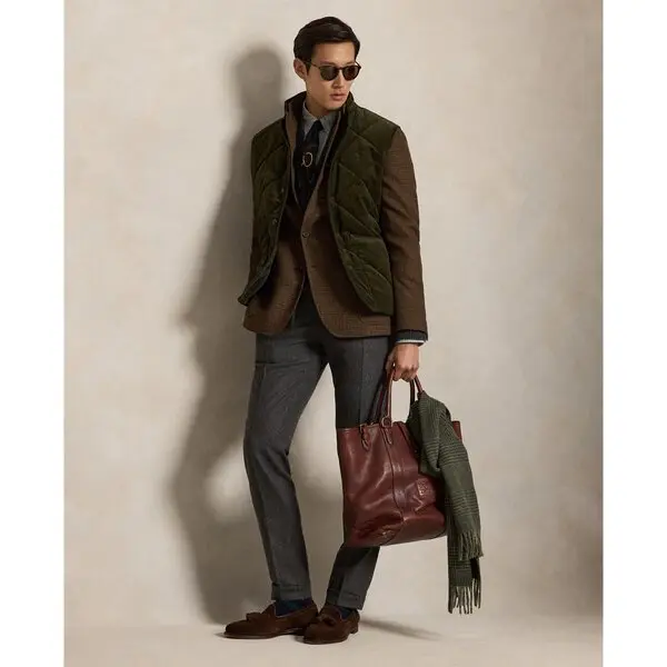 Ralph Lauren Quilted Corduroy Vest - Company Olive