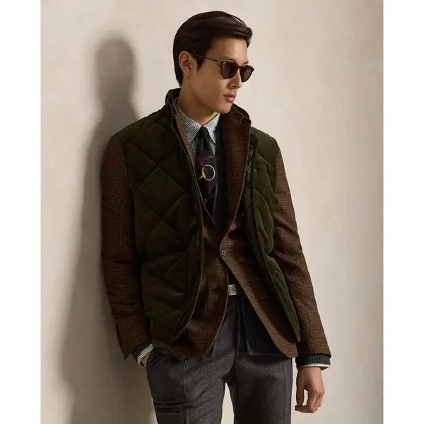 Ralph Lauren Quilted Corduroy Vest - Company Olive
