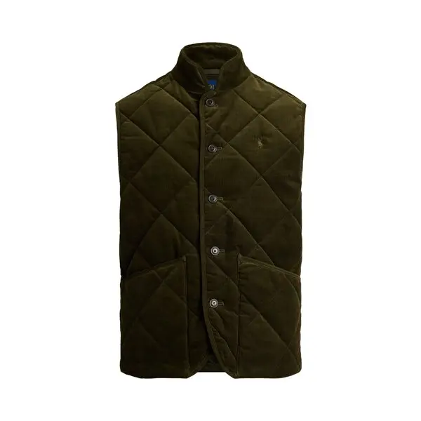 Ralph Lauren Quilted Corduroy Vest - Company Olive