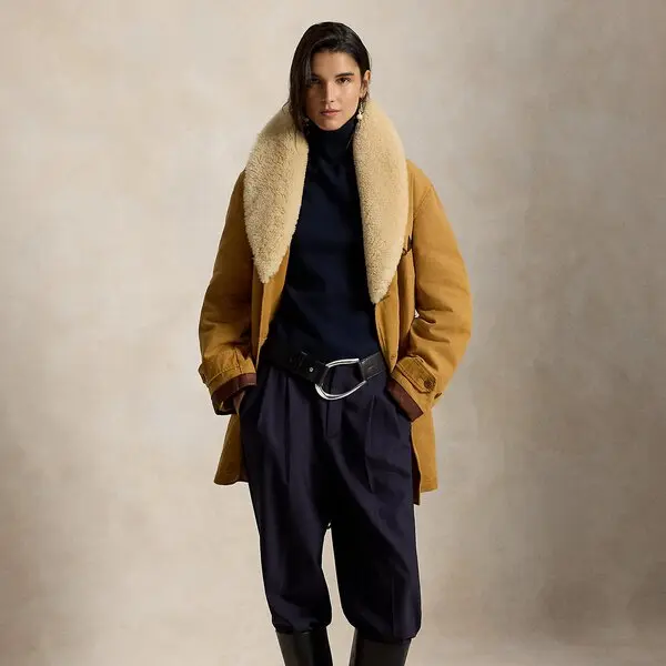 Ralph Lauren Shearling-trim Canvas Ranch Coat