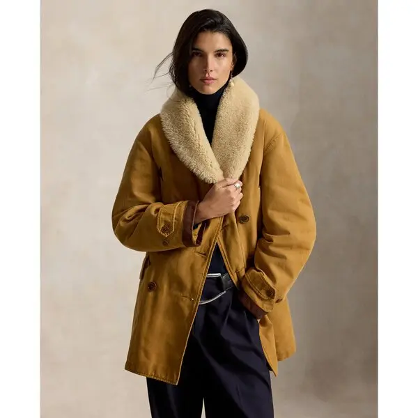 Ralph Lauren Shearling-trim Canvas Ranch Coat