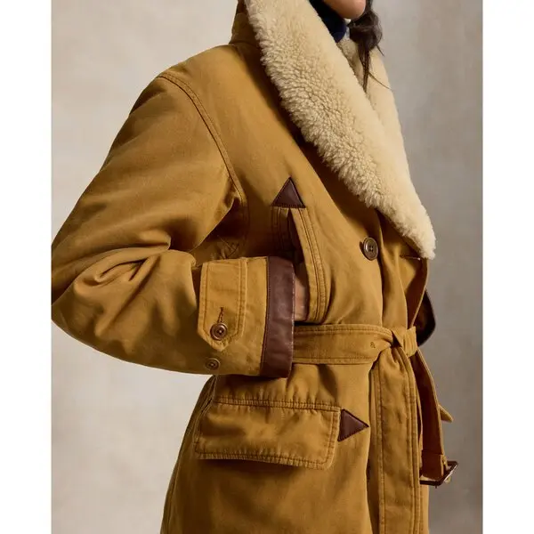 Ralph Lauren Shearling-trim Canvas Ranch Coat