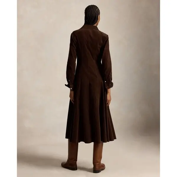 Ralph Lauren Corduroy A-line Shirtdress - Dark Brown