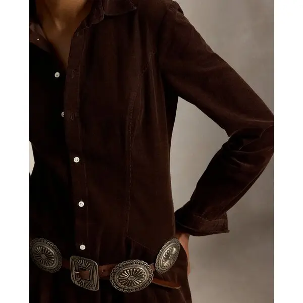 Ralph Lauren Corduroy A-line Shirtdress - Dark Brown