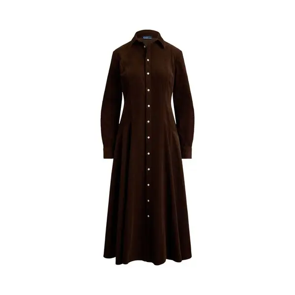 Ralph Lauren Corduroy A-line Shirtdress - Dark Brown
