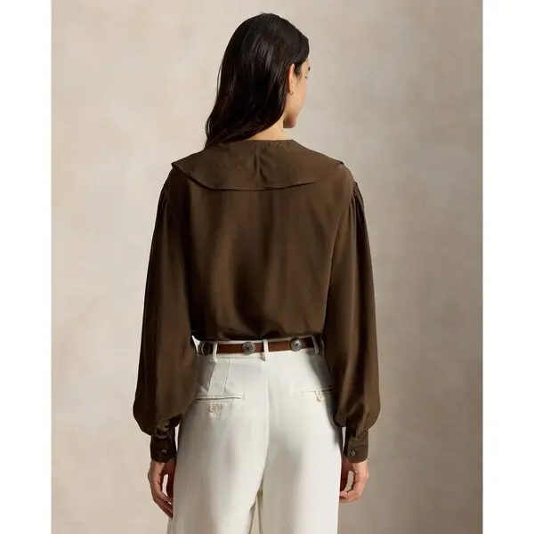 Ralph Lauren Ruffled Crepe Shirt