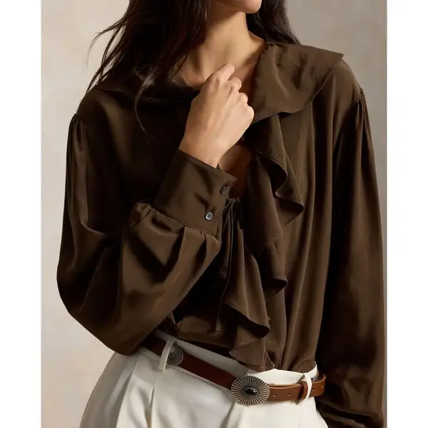 Ralph Lauren Ruffled Crepe Shirt