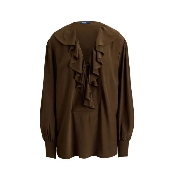 Ralph Lauren Ruffled Crepe Shirt