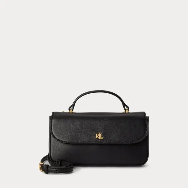 Ralph Lauren Leather Marcy Crossbody Wallet - Black