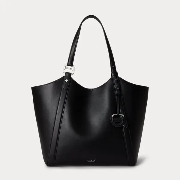 Ralph Lauren Nappa Leather Large Tasha Tote Bag - Black