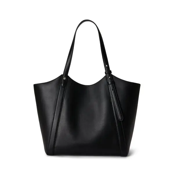 Ralph Lauren Nappa Leather Large Tasha Tote Bag - Black
