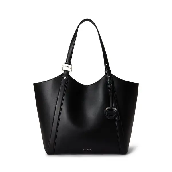 Ralph Lauren Nappa Leather Large Tasha Tote Bag - Black