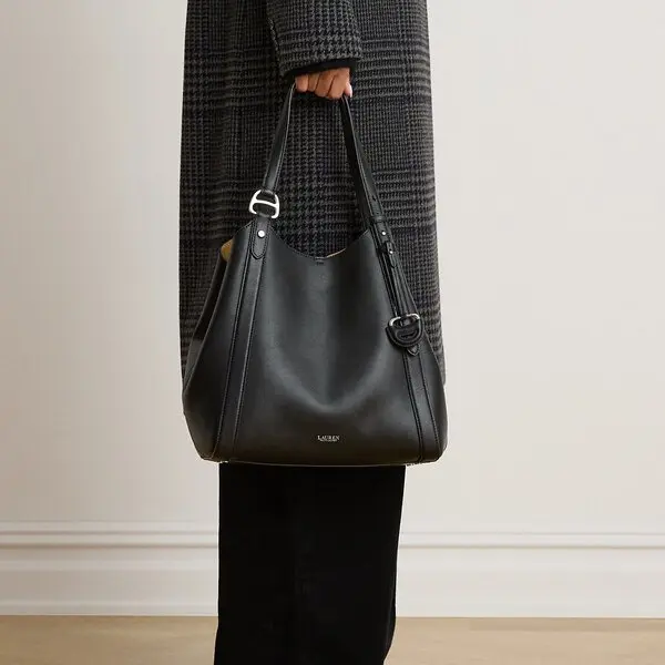 Ralph Lauren Nappa Leather Large Tasha Tote - Black