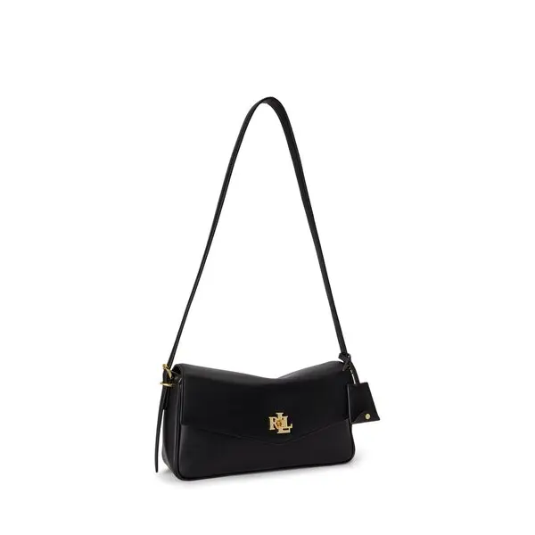 Ralph Lauren Nappa Leather Medium Farrah Shoulder Bag - Black