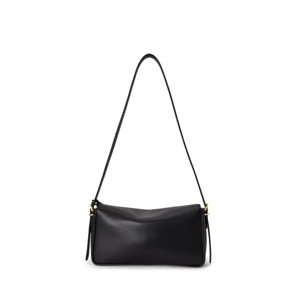 Ralph Lauren Nappa Leather Medium Farrah Shoulder Bag - Black