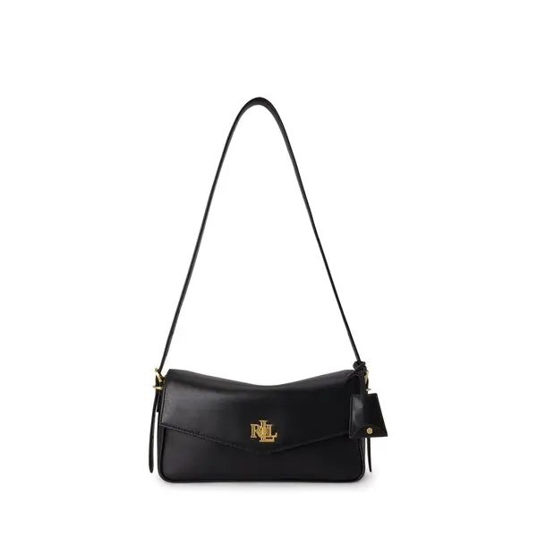 Ralph Lauren Nappa Leather Medium Farrah Shoulder Bag - Black