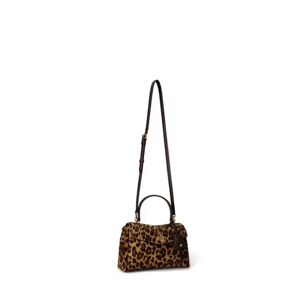Ralph Lauren Print Haircalf Small Farrah Soft Satchel