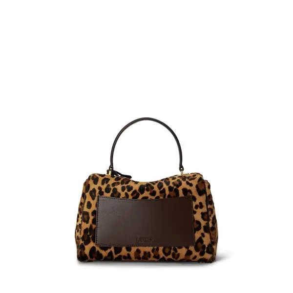 Ralph Lauren Print Haircalf Small Farrah Soft Satchel