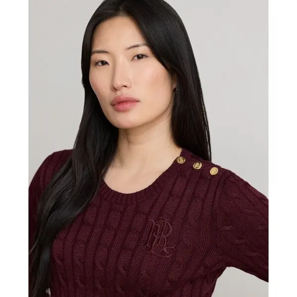 Ralph Lauren Button-trim Cable-knit Sweater