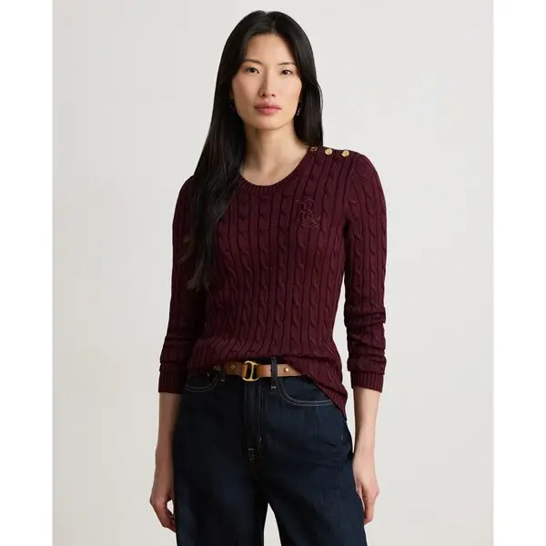 Ralph Lauren Button-trim Cable-knit Sweater