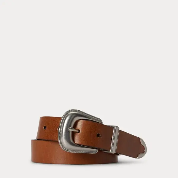 Ralph Lauren Leather Western Belt - Tan