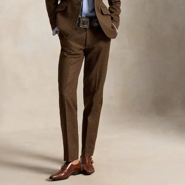 Ralph Lauren Houndstooth Tweed Slim Pant