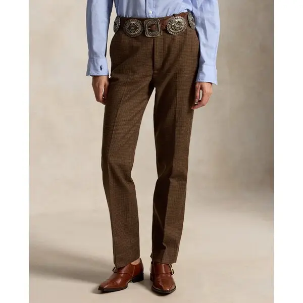 Ralph Lauren Houndstooth Tweed Slim Pant
