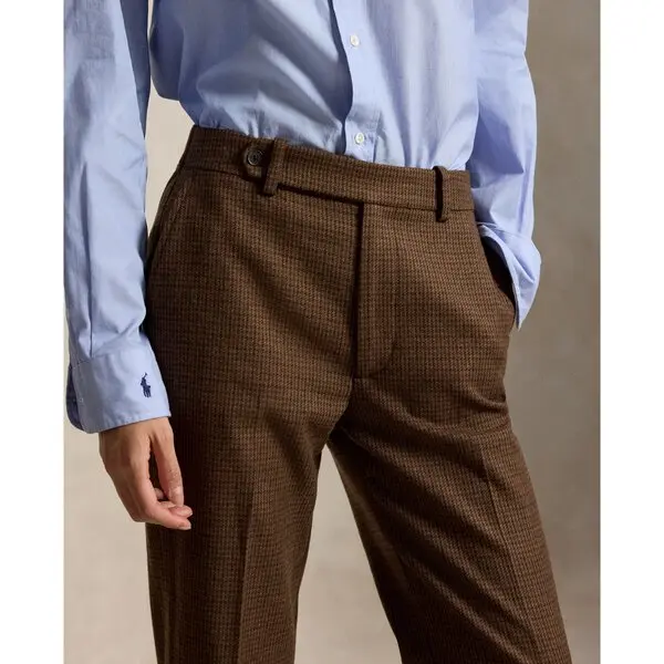 Ralph Lauren Houndstooth Tweed Slim Pant