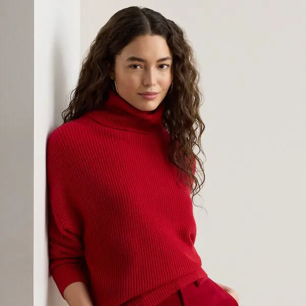 Ralph Lauren Ribbed Wool-cashmere Turtleneck Sweater - Ralph Red