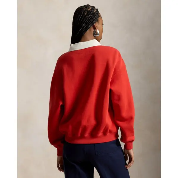 Ralph Lauren Crest Polo-collar Fleece Crewneck