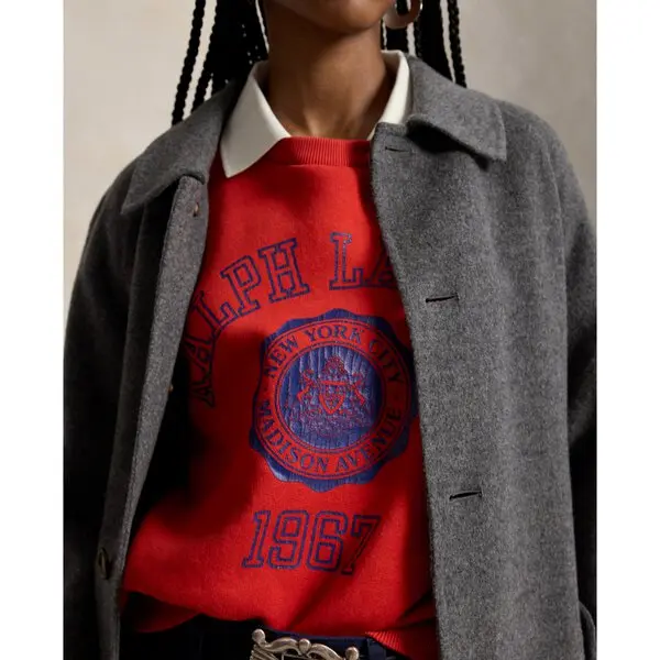 Ralph Lauren Crest Polo-collar Fleece Crewneck
