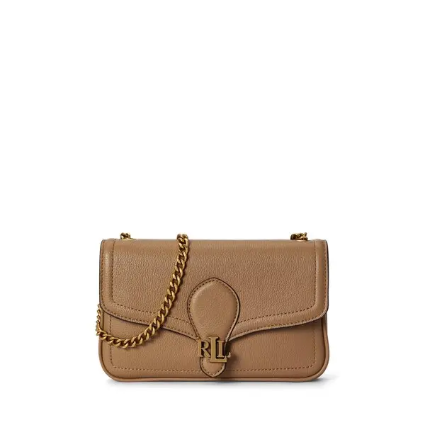 Ralph Lauren Pebbled Leather Bradley Crossbody Wallet - Camel