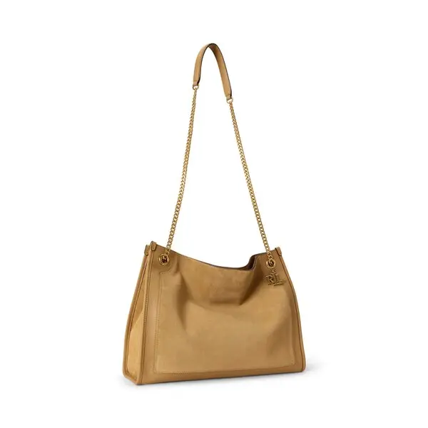 Ralph Lauren Suede & Leather Large Bradley Tote Bag