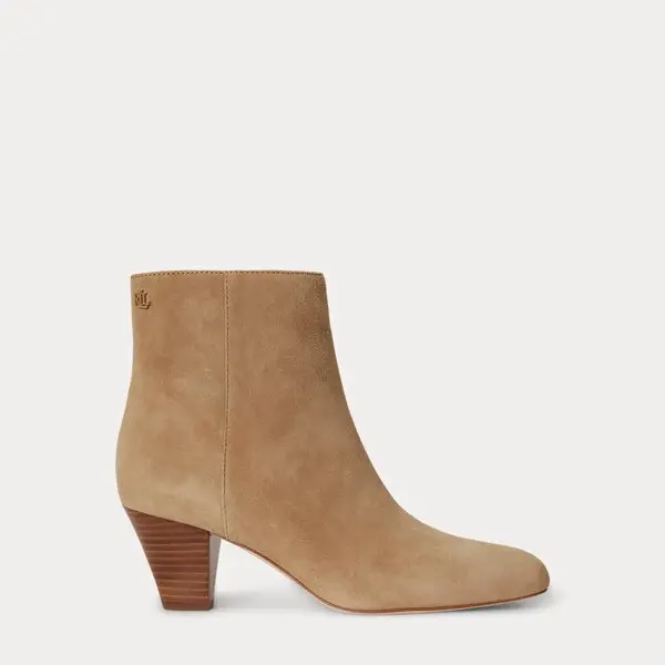 Ralph Lauren Emersyn Suede Bootie Heel - Camel