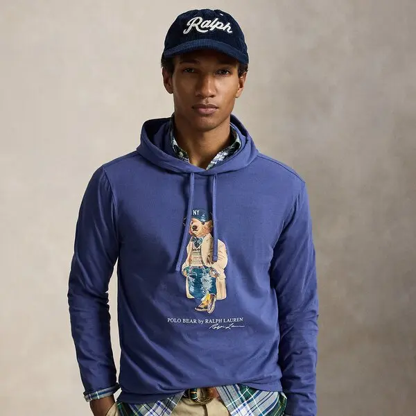 Ralph Lauren Polo Bear Jersey Hooded T-shirt - Light Navy