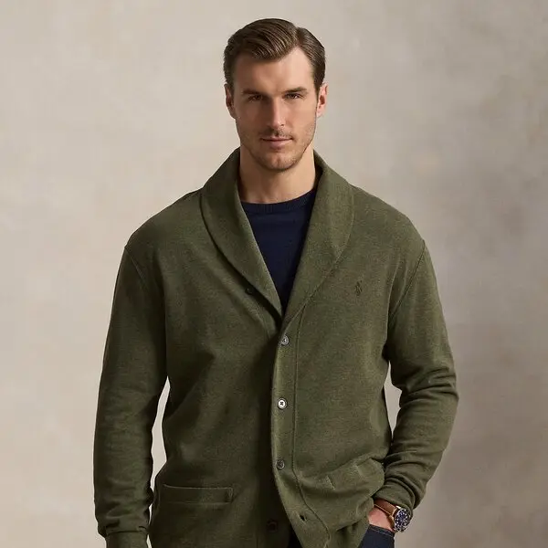 Ralph Lauren Luxury Jersey Cardigan - Alpine Heather