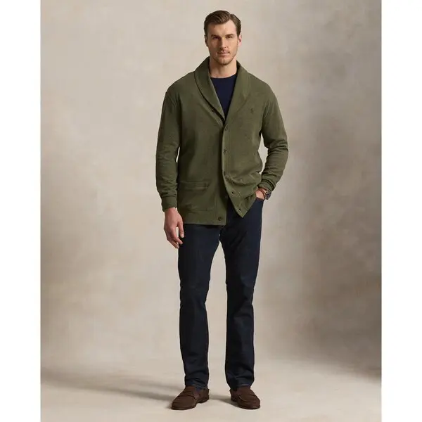 Ralph Lauren Luxury Jersey Cardigan - Alpine Heather